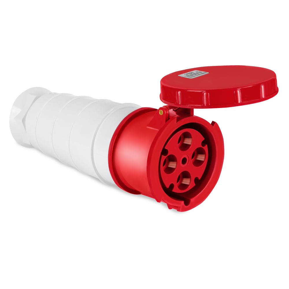 Acoplador Industrial 125A (380V/415V) 3P e T - IP67 Vermelho - Elgin